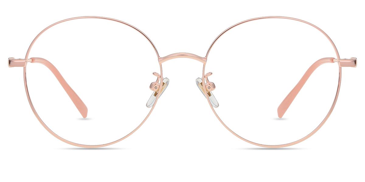 Damen Brillen Lindsay17823 | Roségold Metall Groß Rund Fassung | Firmoo DE