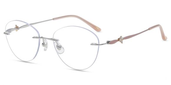 Women's Rimless Cat Eye Glasses T18289 in Gold | Firmoo AU