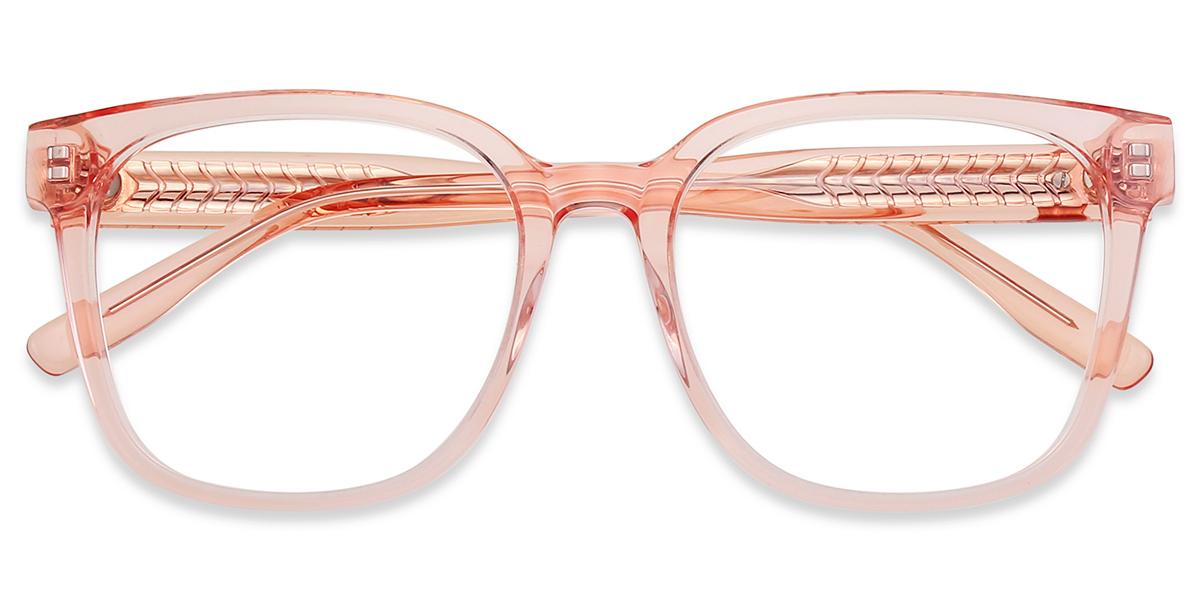Women Glasses Medium Grace391 | Clear Pink Acetate Square Frame | Firmoo UK