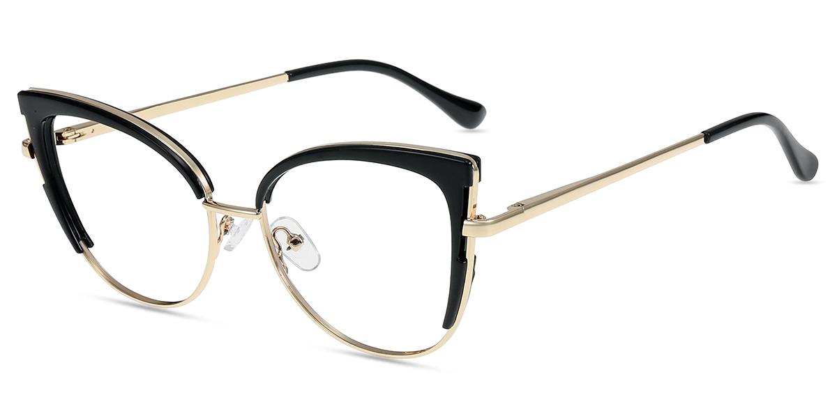 Occhiali da vista Donna MT01932 | Occhiali Cat eye Neri,Oro in Metallo ...