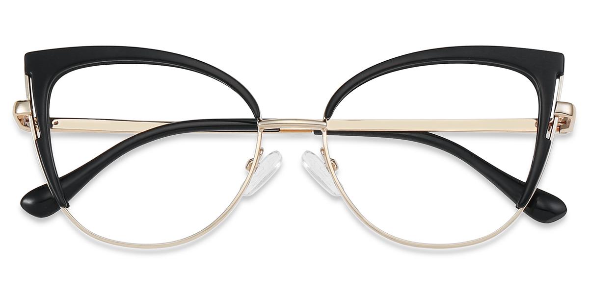 Occhiali da vista Donna MT01932 | Occhiali Cat eye Neri,Oro in Metallo ...
