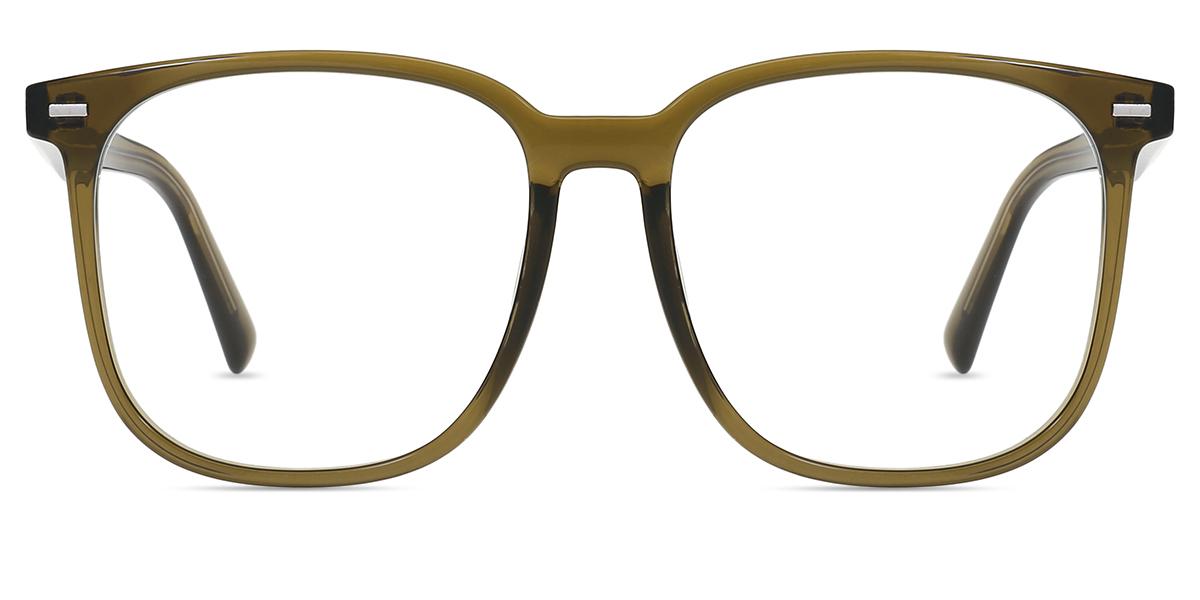 Unisex Glasses Large M2001 | Green Clear Tr Square Frame | Firmoo UK