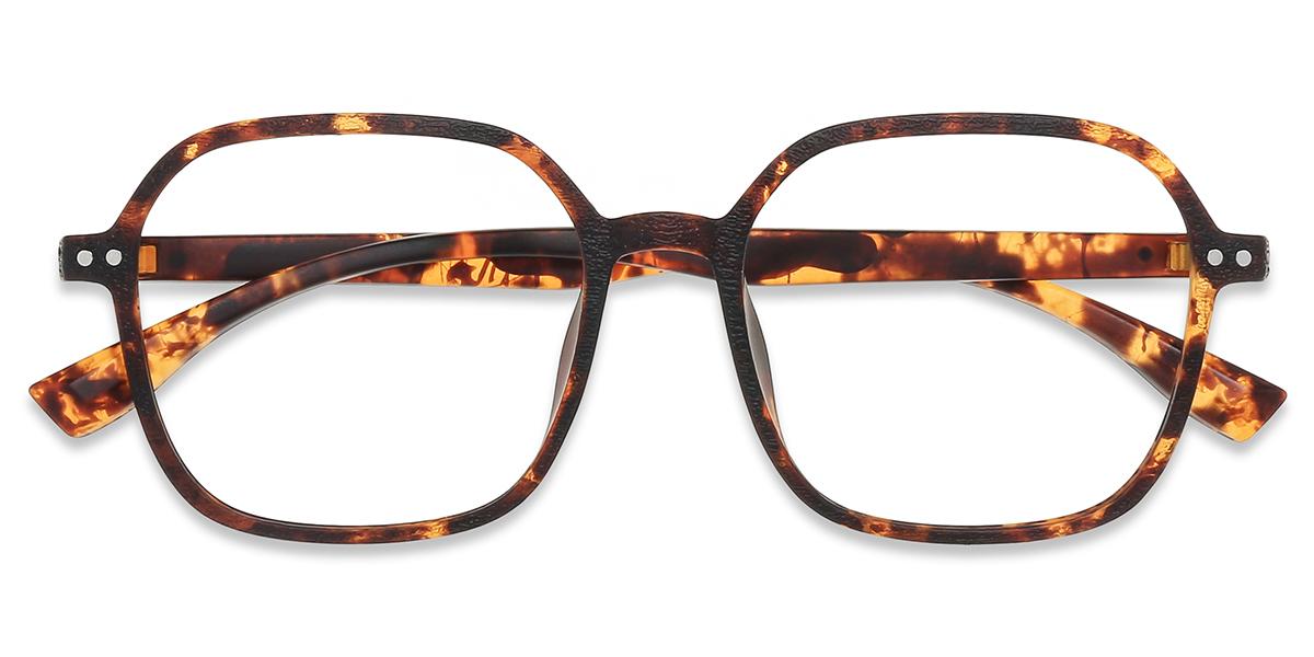 Unisex Glasses Medium TR06417 | Matt Tortoise Tr Square Frame | Firmoo UK