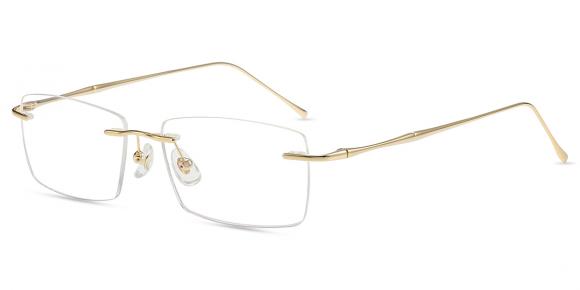 Men's rimless Metal eyeglasses