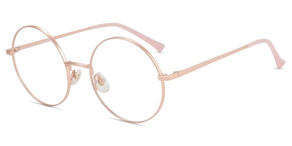 Women Glasses Large FM2535 | Rose Gold Metal Round Frame | Firmoo UK