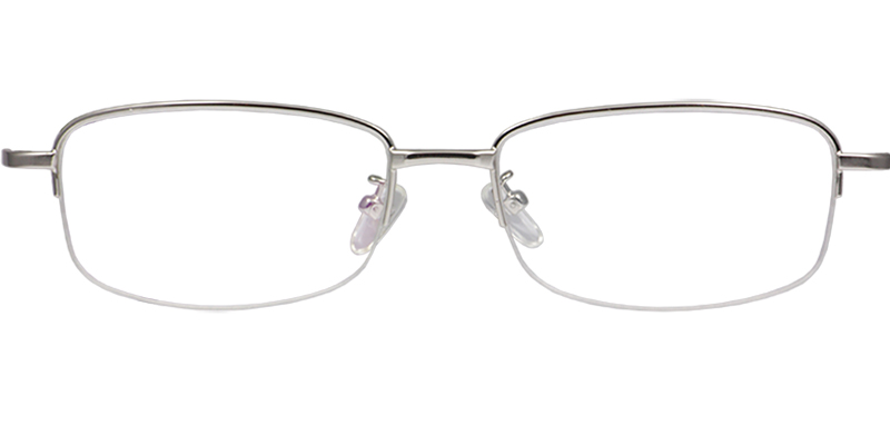 Men's rectangular metal half rim eyeglasses | Firmoo.com