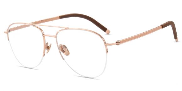 Unisex Glasses Large T84253 | Silver Titanium Aviator Frame | Firmoo UK