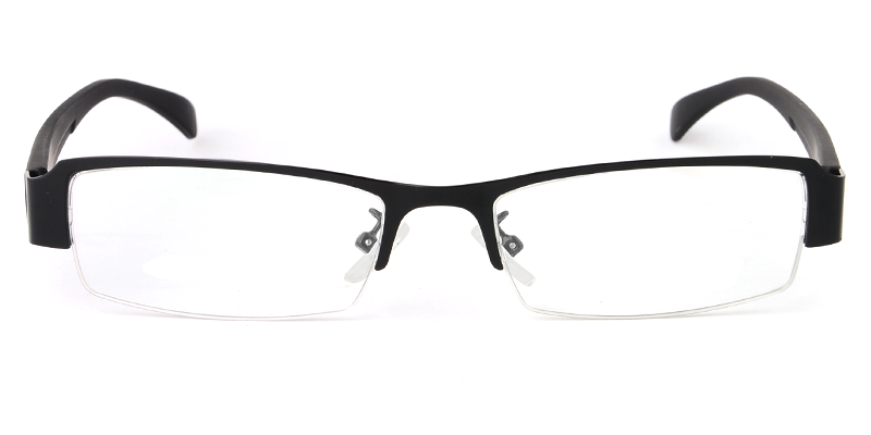 Men's mixed material semi-rimless eyeglasses | Firmoo.com