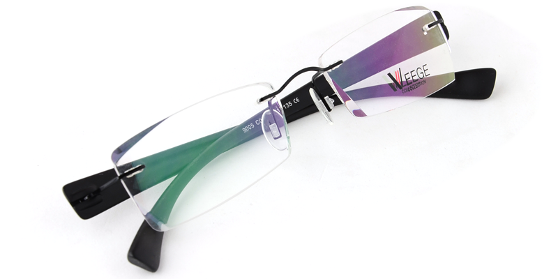 Unisex rimless mixed material rimless eyeglasses (metal and memory ...