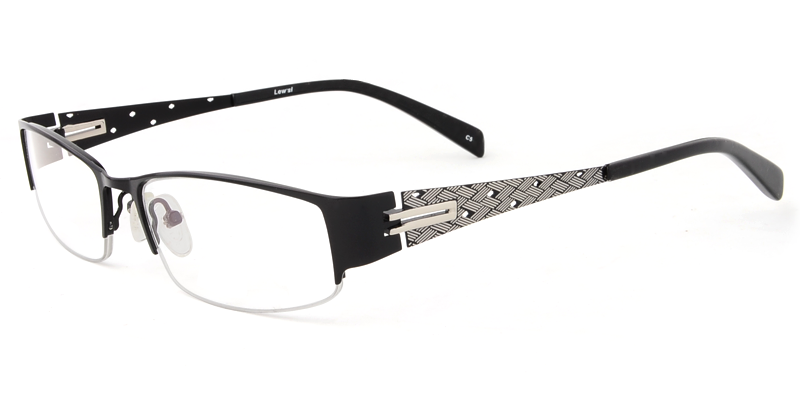 Menâ€™s semi-rimless frame metal eyeglasses | Firmoo.com