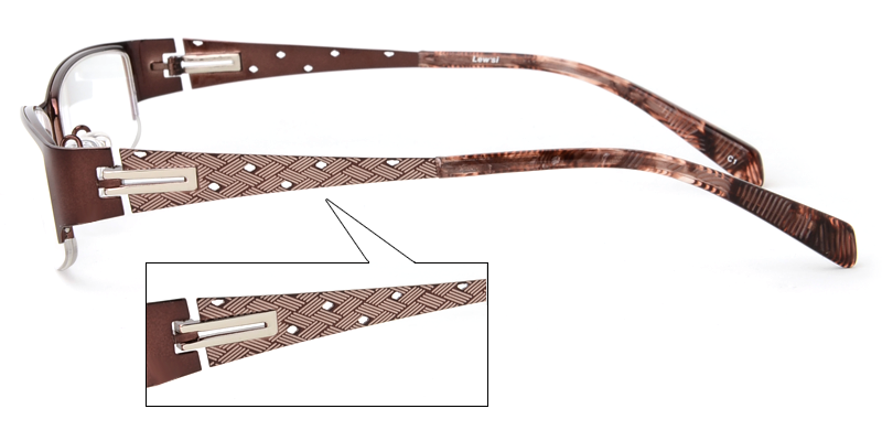 Menâ€™s semi-rimless frame metal eyeglasses | Firmoo.com