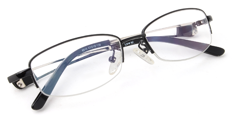 Menâ€™s semi-rimless frame metal eyeglasses | Firmoo.com