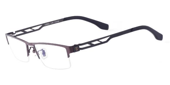 Men's semi-rimless titanium eyeglasses | Firmoo.com
