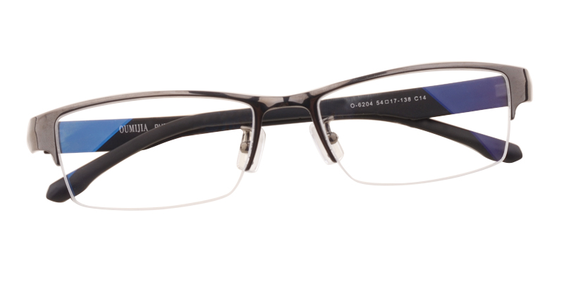 Unisex semi-rimless titanium eyeglasses | Firmoo.com