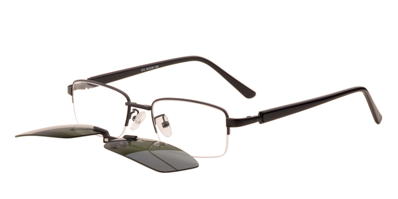 Men's semi-rimless mixed material eyeglasses | Firmoo.com
