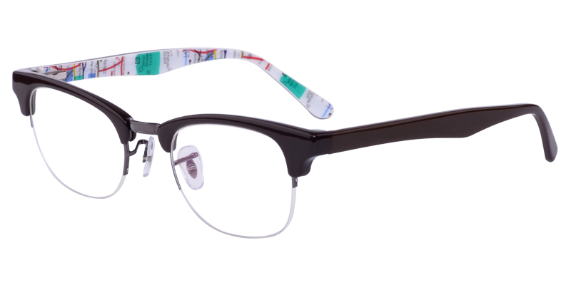 Unisex semi-rimless frame mixed material eyeglasses | Firmoo.com