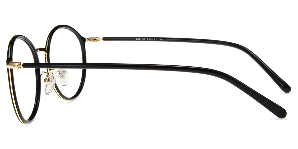Unisex Full Frame Mixed Material Eyeglasses