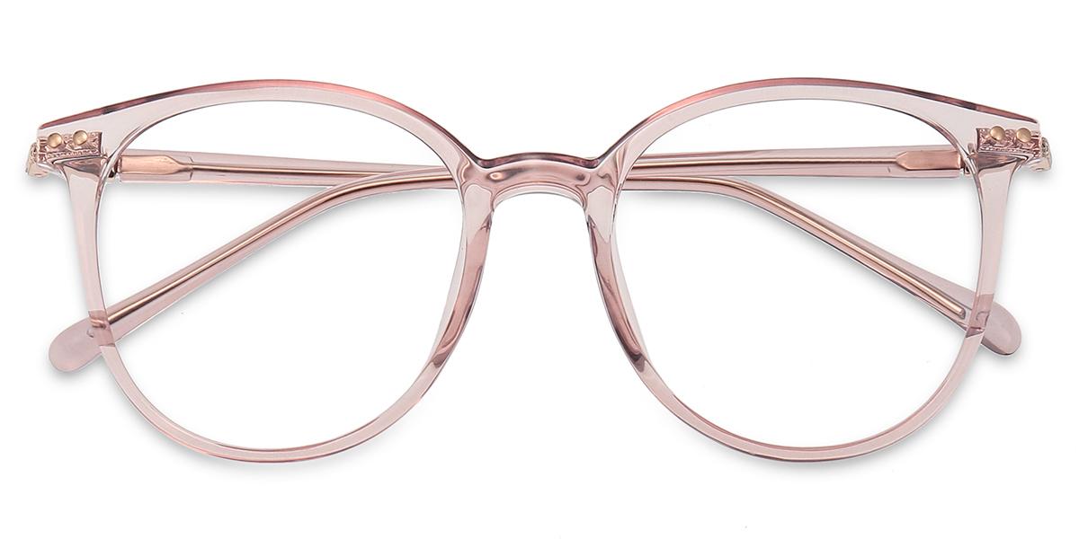 Unisex Brillen S939 | Rosa,Klar Tr Groß Rund Fassung | Firmoo DE