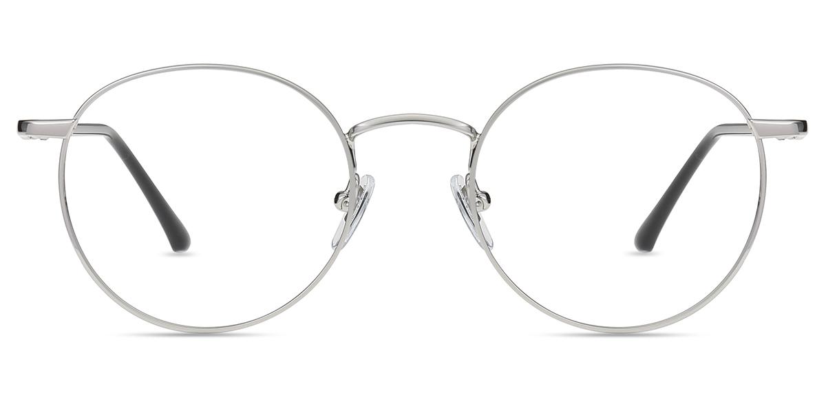 Unisex Brillen YSL1230 | Silber Metall Mittel Rund Fassung | Firmoo DE