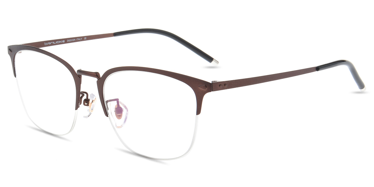 Unisex semi-rimless metal eyeglasses | Firmoo.com