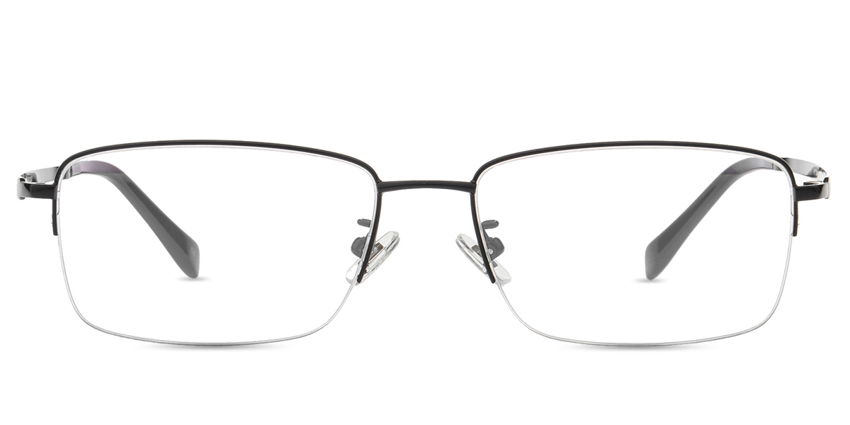 Unisex semi-rimless titanium eyeglasses | Firmoo.com
