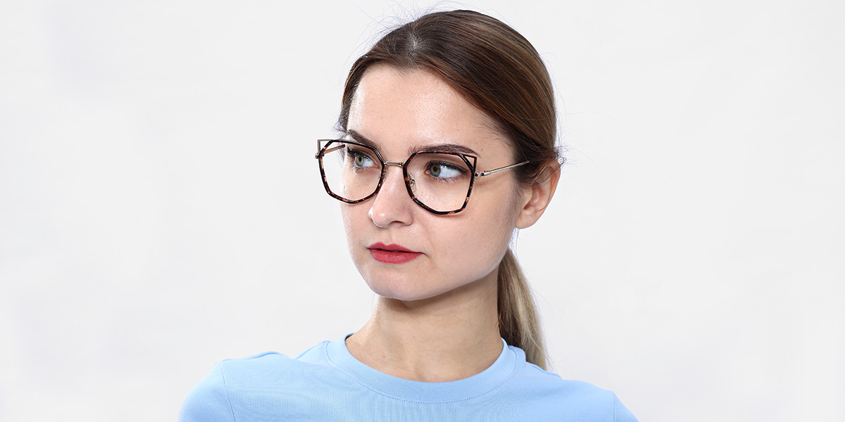 Lentes oftálmicos Mujer S985X | con Armazón Grande de Materiales mixtos ...