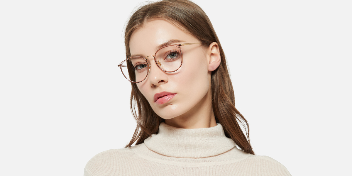 Women's full frame mixed material eyeglasses | Firmoo.com