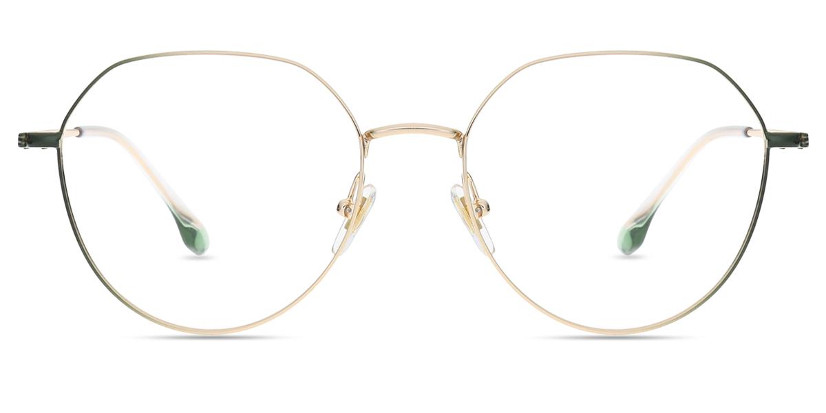 Gafas Graduadas Unisex S16533 | Gafas De Pasta Verdes,Doradas Con ...