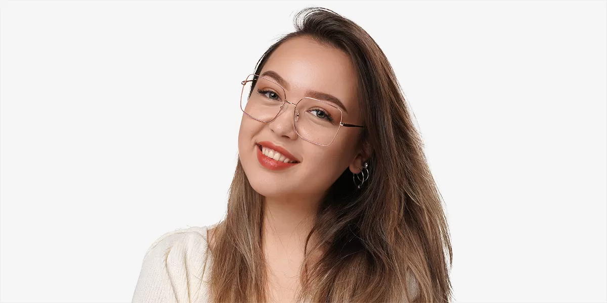 Lentes oftálmicos Mujer S0164 | con Armazón Grande de Metal Cuadrado ...