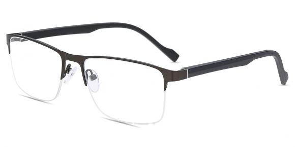 Men's semi-rimless mixed material eyeglasses | Firmoo.com