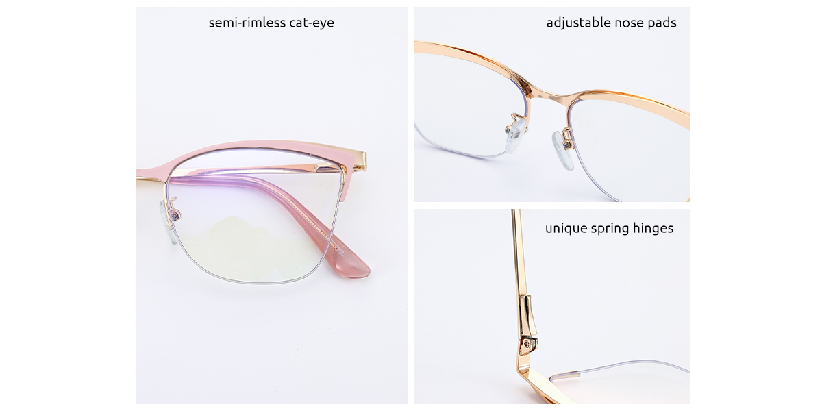 Women's semi-rimless metal eyeglasses | Firmoo.com