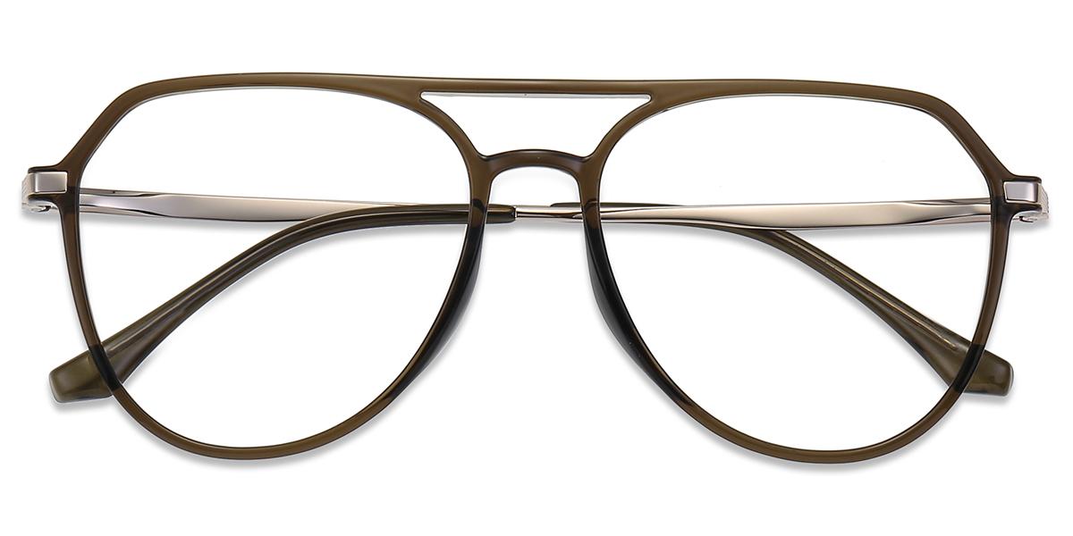 Unisex Glasses Large MT23490 | Green Metal Tr Aviator Frame | Firmoo UK