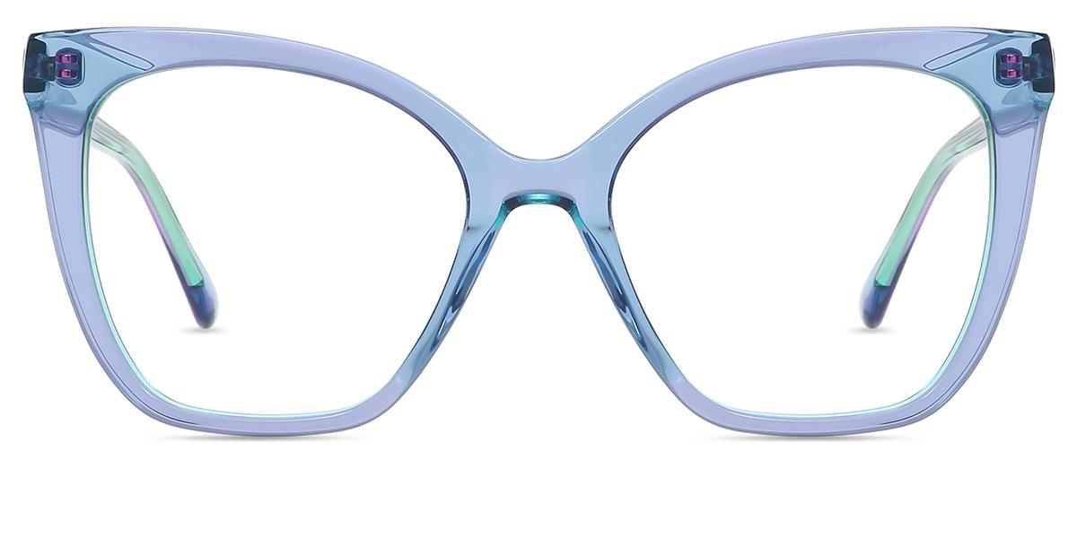Women Glasses Medium Shirley20209 Clear Purple Blue Acetate Cat Eye