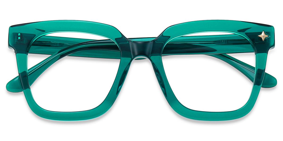 Lunettes de vue Unisexe Grace20210 | Clair,Vert Acétate Moyen Carré ...