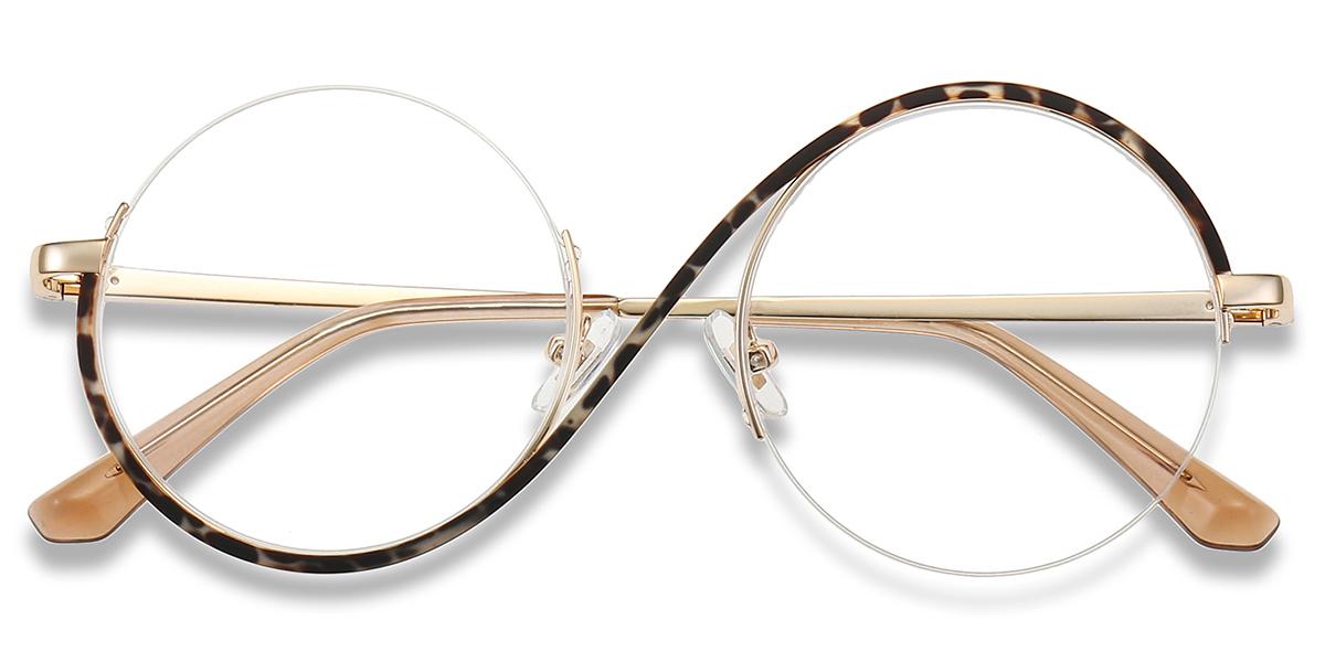 Women Glasses Medium M88105 Tortoise Gold Metal Round Frame Firmoo Uk