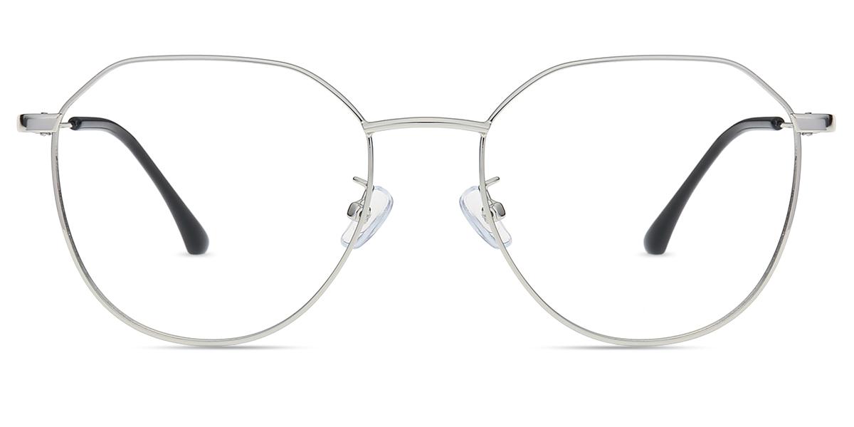 Unisex Glasses Medium M00905 Silver Metal Oval Frame Firmoo Uk