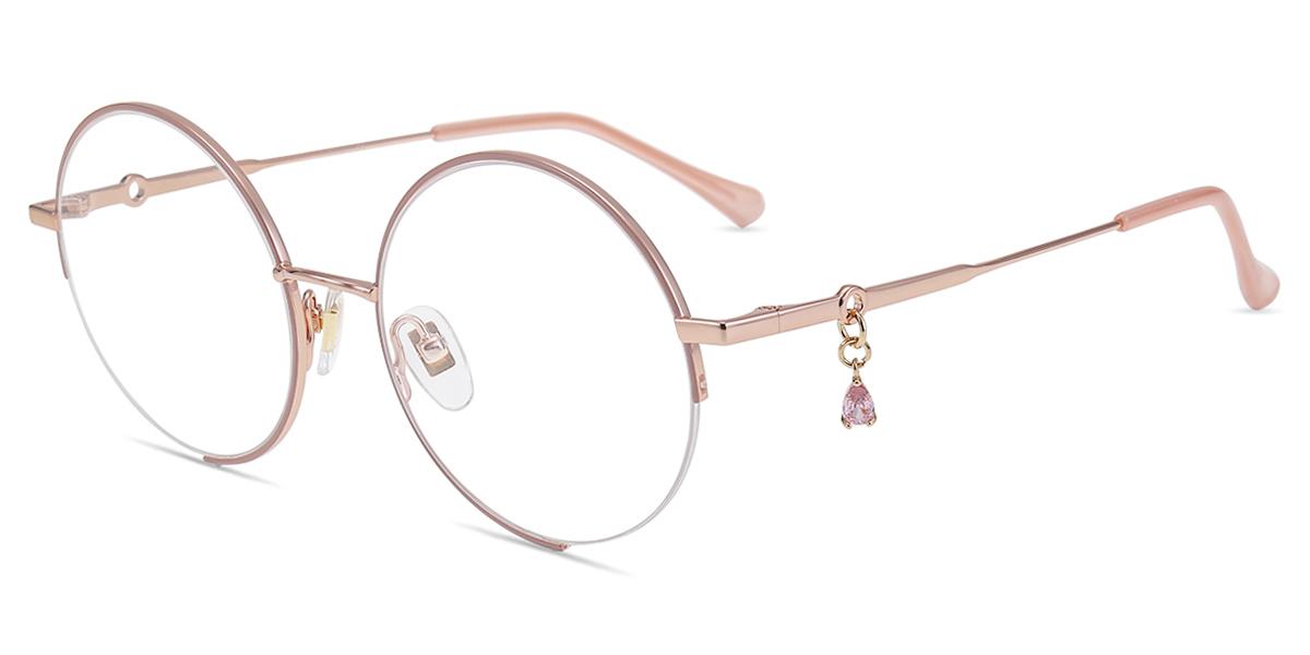 Womens Semi Rimless Metal Eyeglasses