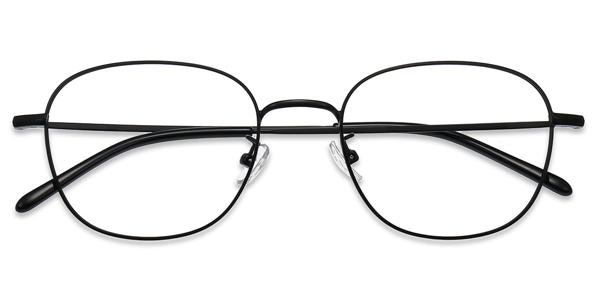 Unisex Glasses Large M60196 | Black Metal Horn-rimmed Frame | Firmoo UK