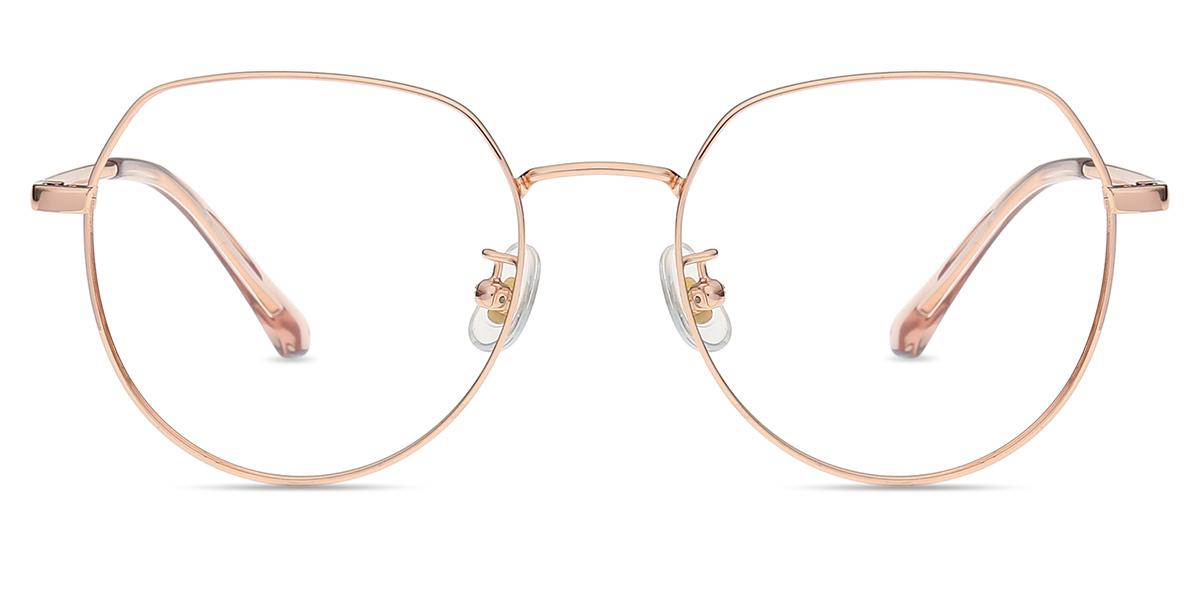 Unisex Glasses Medium M30644 | Gold Metal Horn-rimmed Frame | Firmoo UK