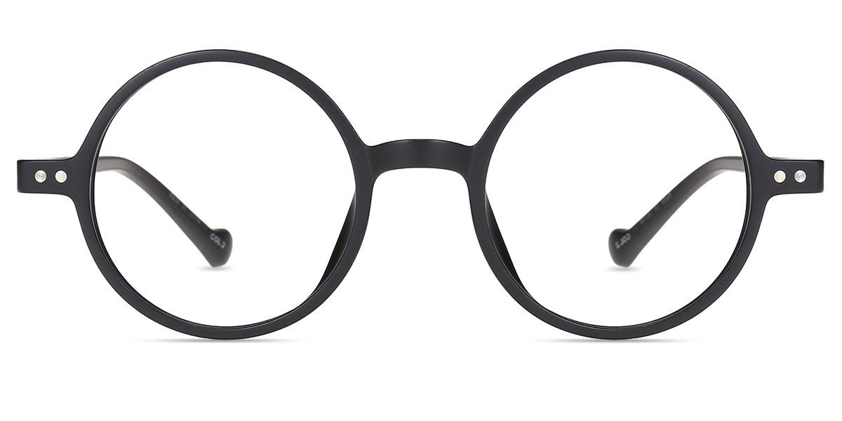 Unisex Glasses Small TR63414 | Black Matt Tr Round Frame | Firmoo UK