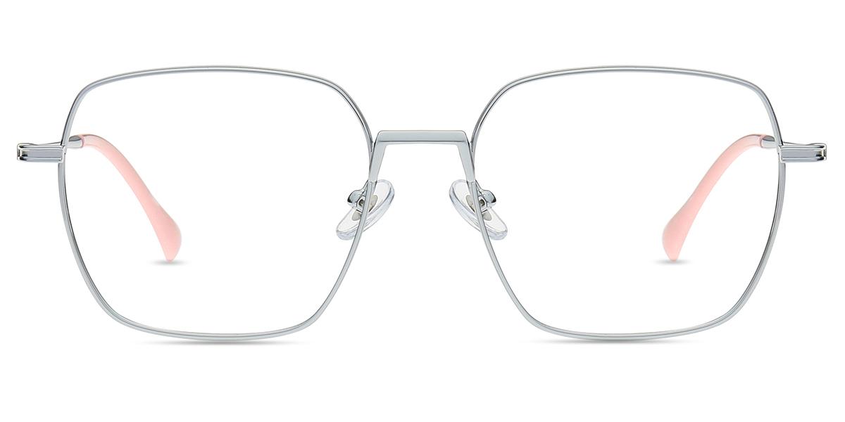 Women Glasses Large M95758 | Silver Metal Square Frame | Firmoo UK