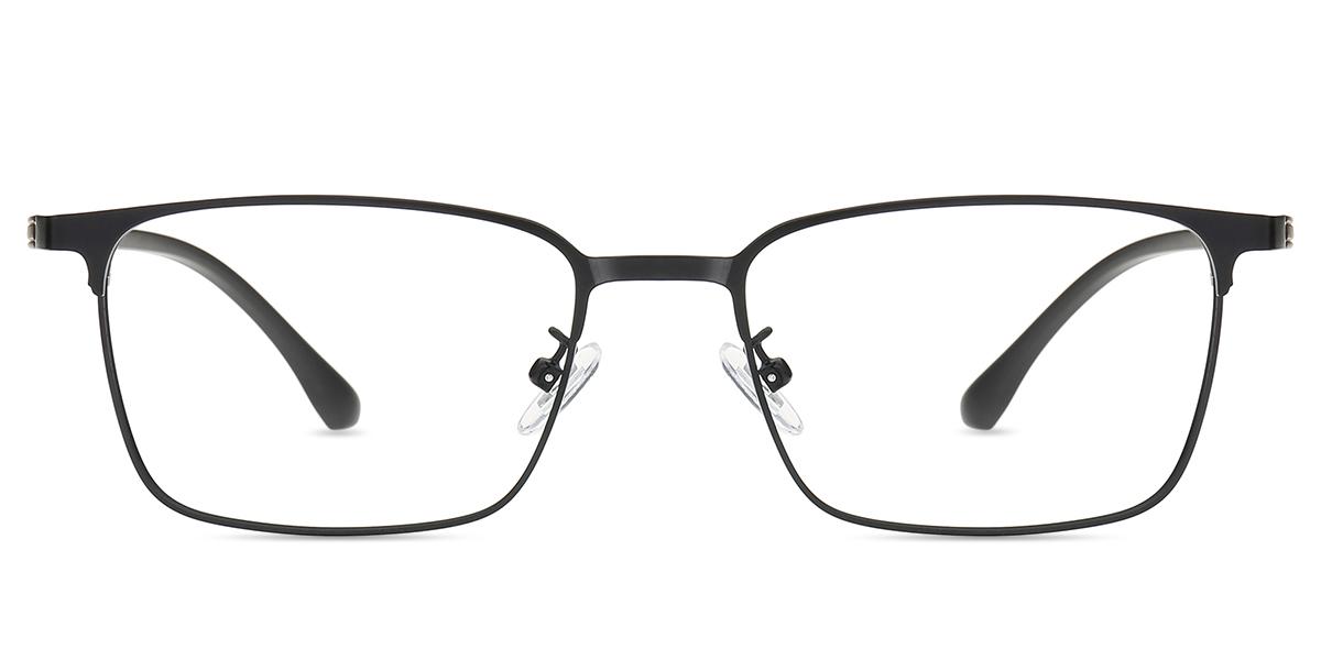 Unisex Glasses Large M92522 | Black Metal Rectangle Frame | Firmoo UK