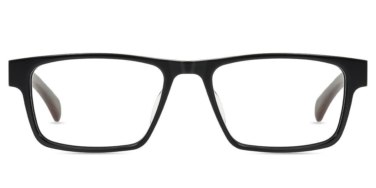 Unisex Glasses Medium AC17208 | Black Acetate Rectangle Frame | Firmoo UK