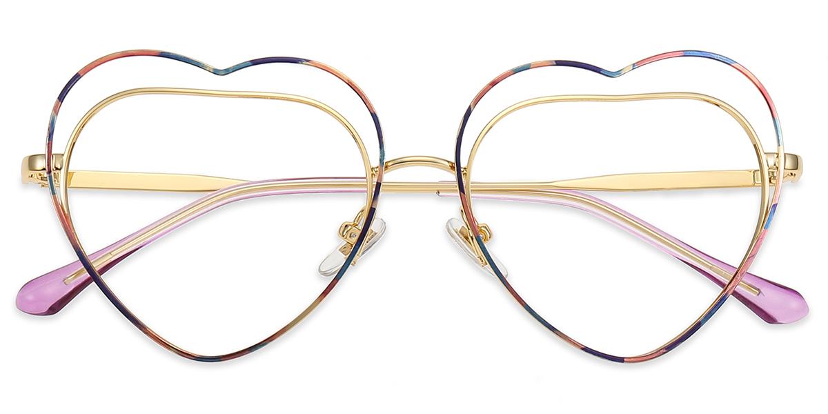 Lentes oftálmicos Mujer Judy083 | con Armazón Mediano de Metal Corazón ...