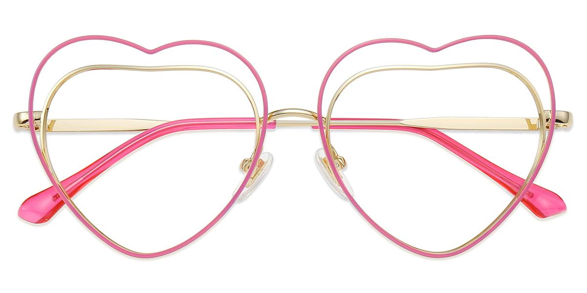 Lentes oftálmicos Mujer Judy083 | con Armazón Mediano de Metal Corazón ...