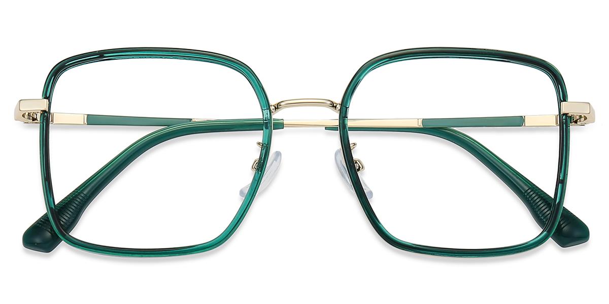 Women Glasses Medium TM17735 | Green Gold Tr Metal Square Frame | Firmoo UK