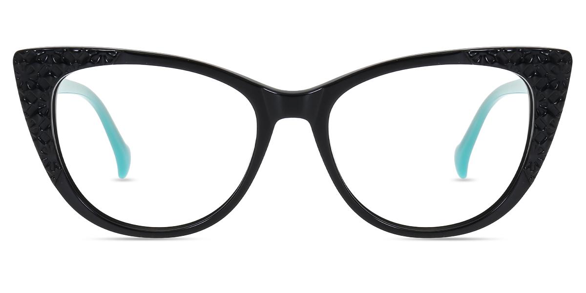 Women Glasses Small Ac17056 Black Acetate Cat Eye Frame Firmoo Uk