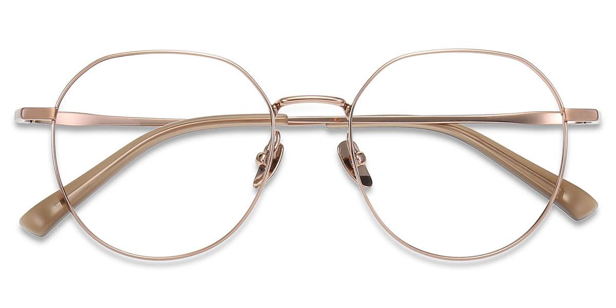 Unisex Glasses Medium T54146 | Gold Titanium Horn-rimmed Frame | Firmoo UK