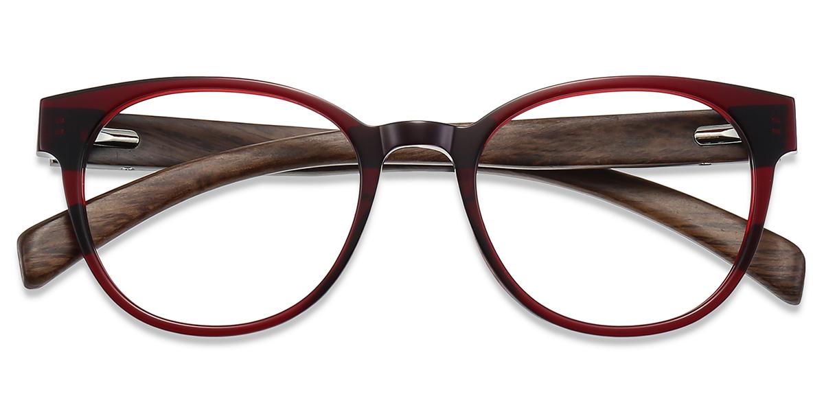 Unisex Glasses Medium AC60832 | Burgundy Acetate Horn-rimmed Frame ...