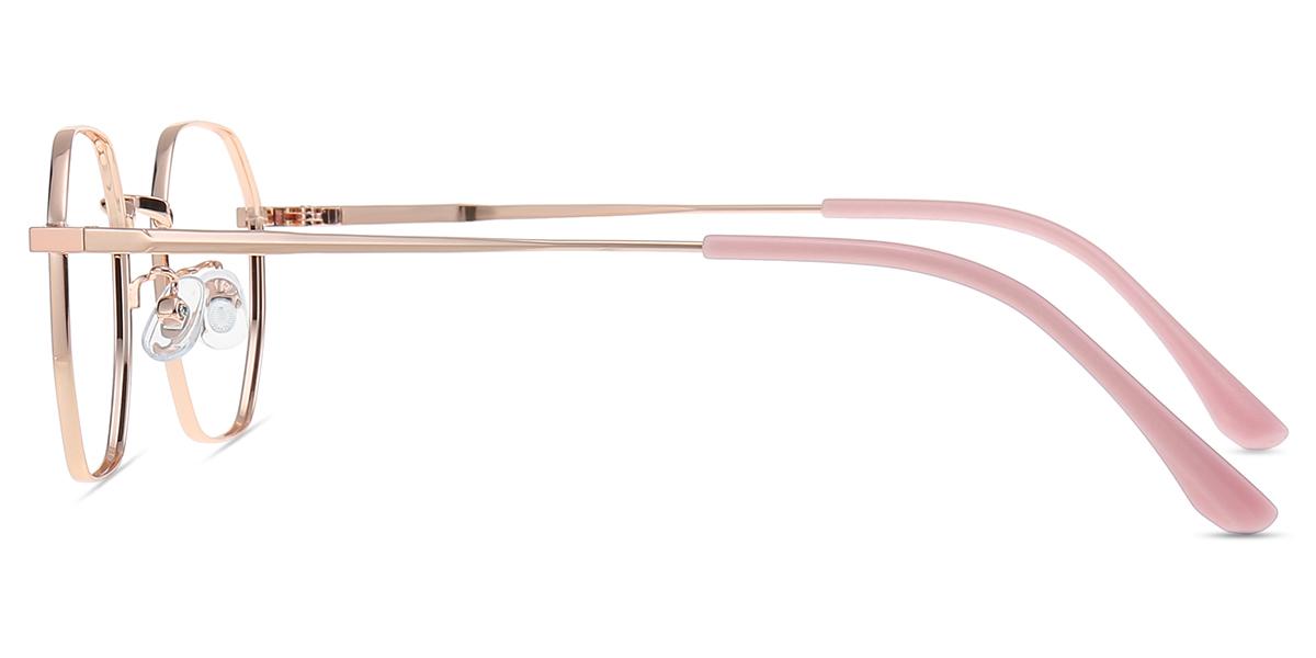 Lunettes de vue Unisexe M36098 | Or Rose Métal Petit Polygone lunettes ...
